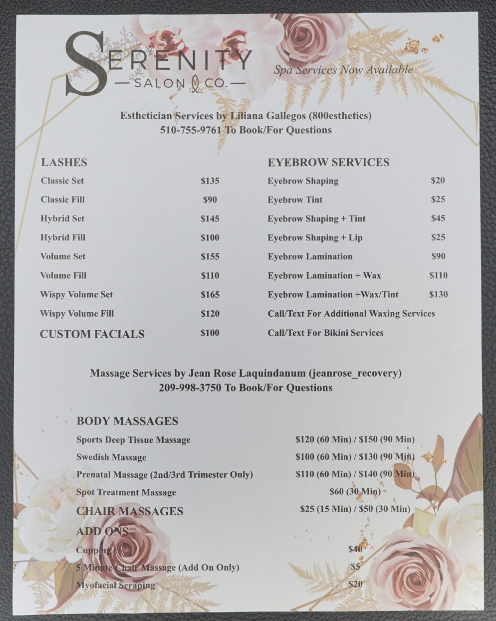 Services - Serenity Salon Spa | Tracy